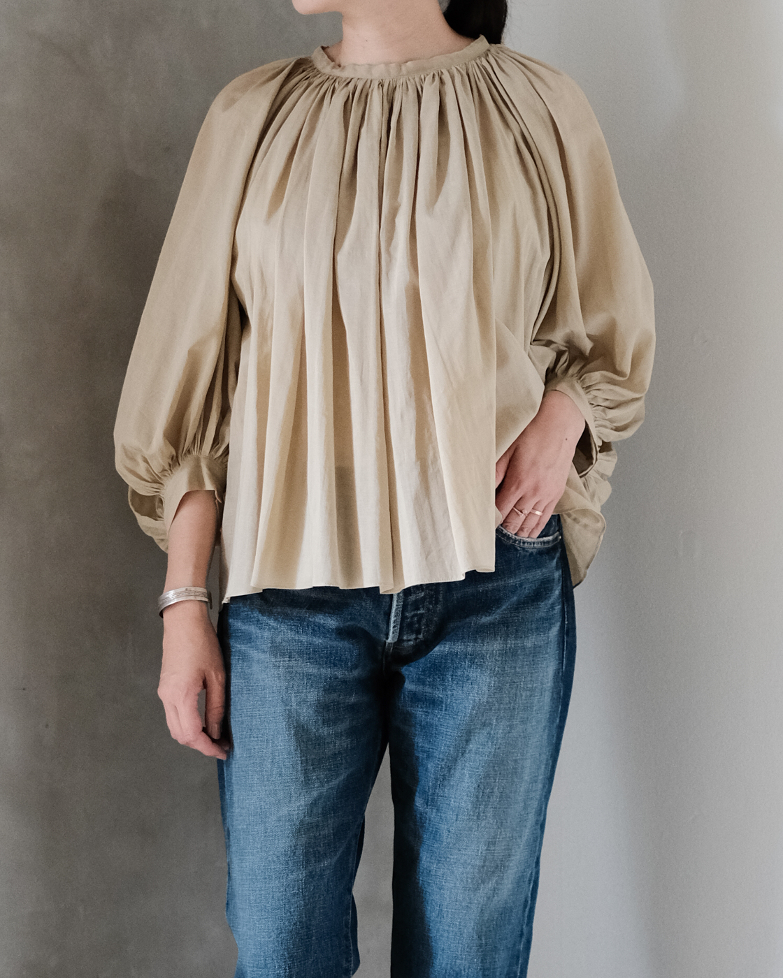 GATHER SMOCK col.Beige | PEOPLE | ピープル